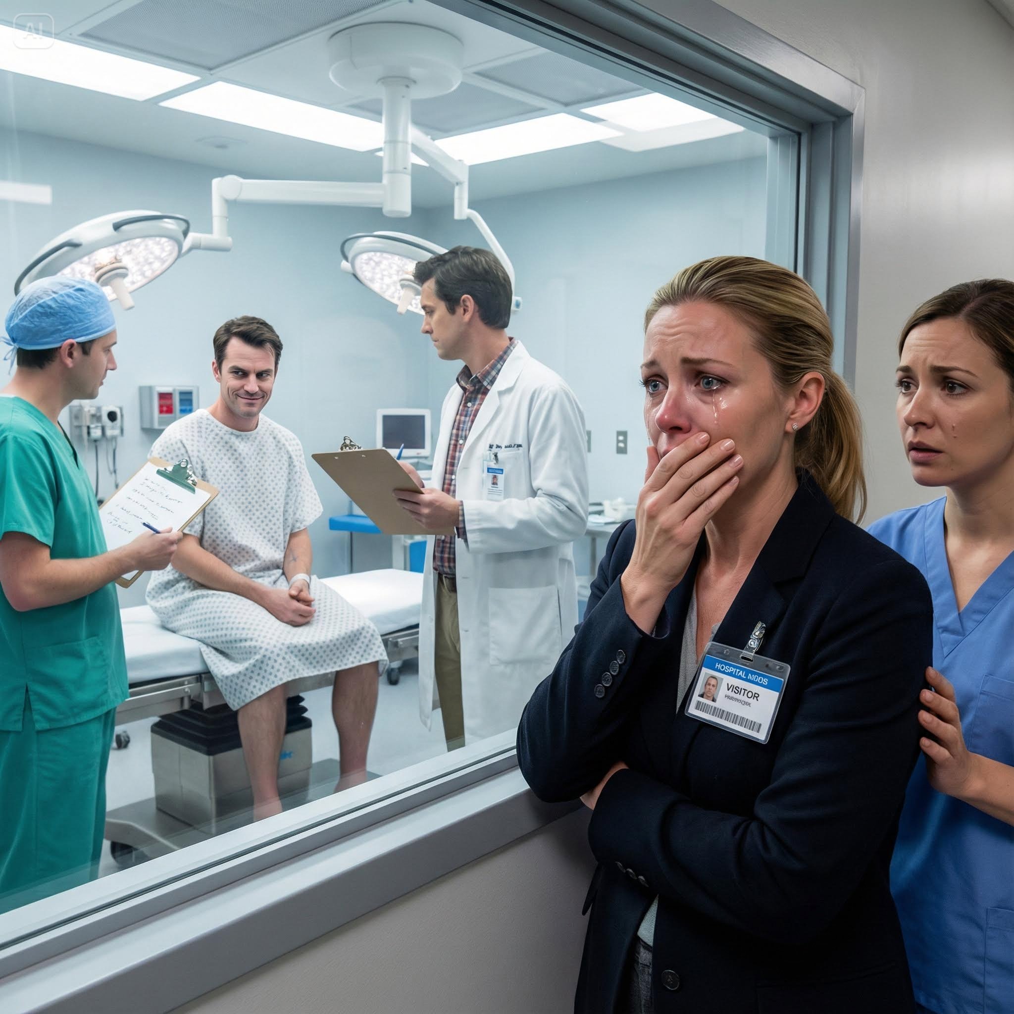 I ran to see my husband in the operating room. Suddenly, a nurse ...